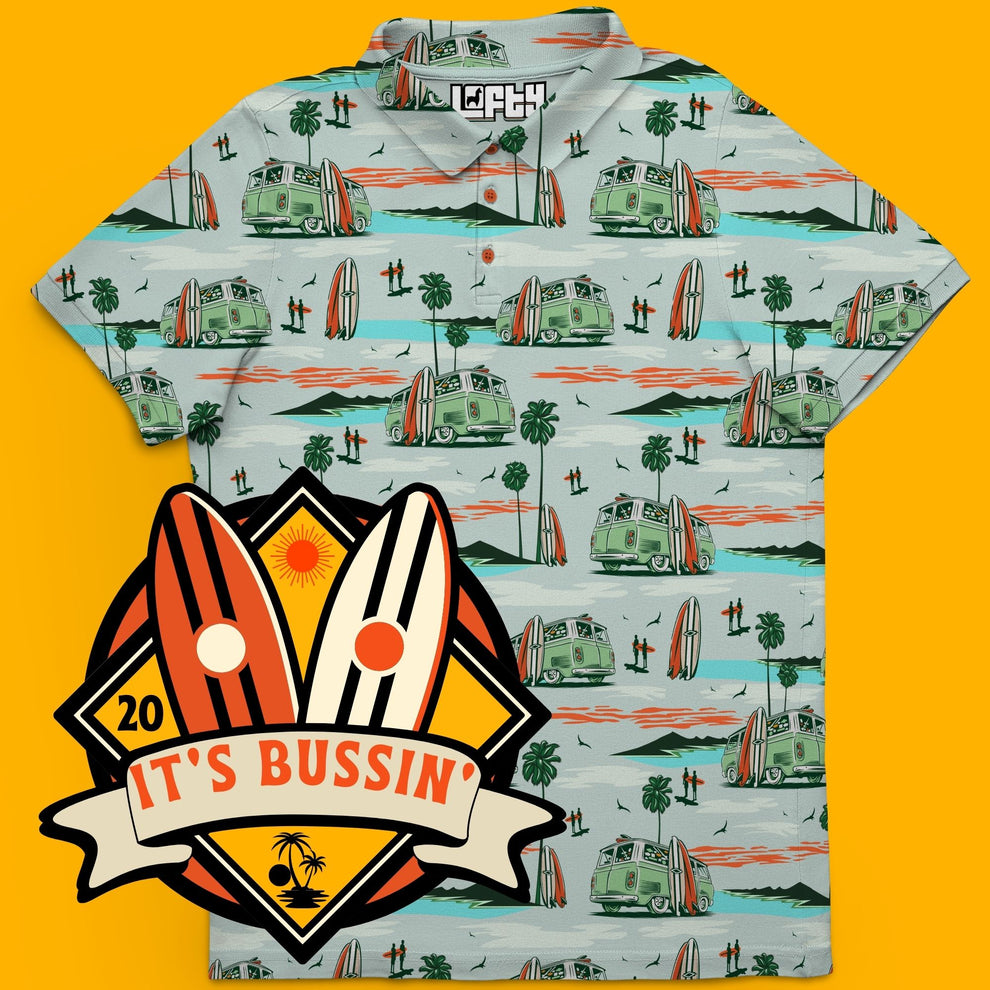 It's Bussin' | Cool Coastal Beach Golf Polo for Men (ATHLETIC FIT ...
