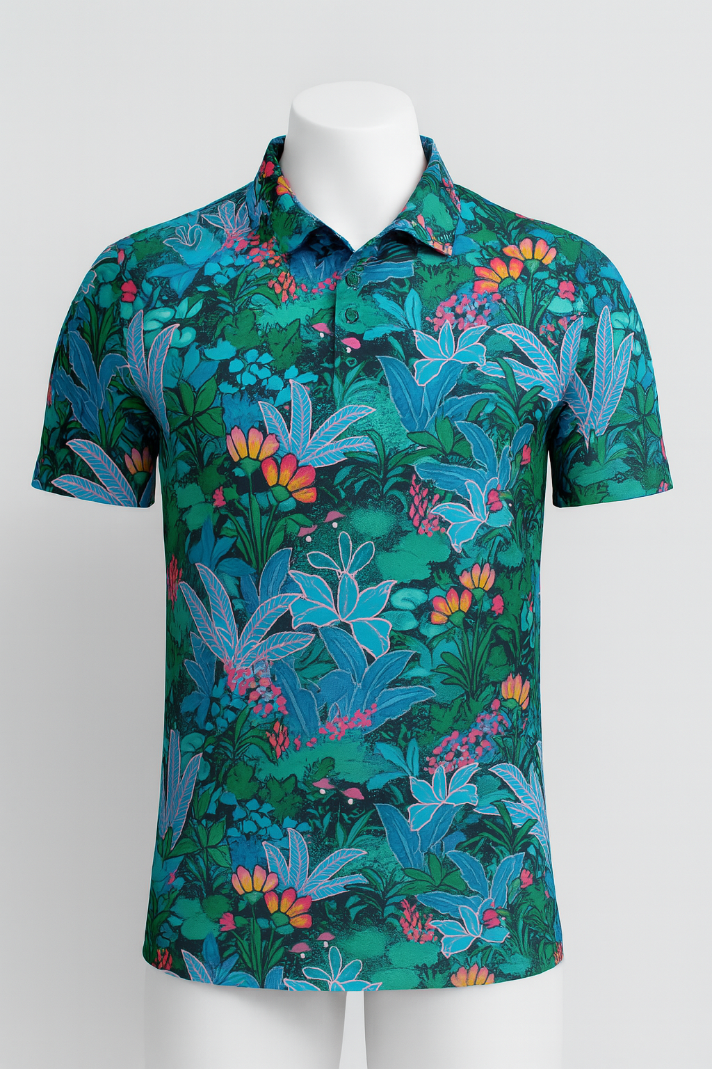Lucid Links Golf Polo – Floral Golf Shirt for Men – Lofty Llama Golf ...