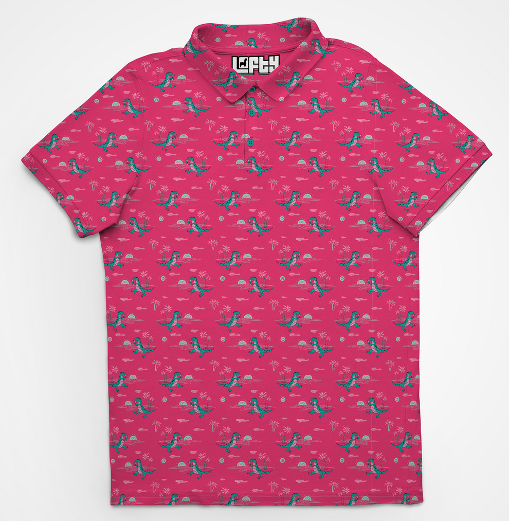 T-Wrecked | Fun Summer Dinosaur Golf Polo for Men – Lofty Llama Golf ...