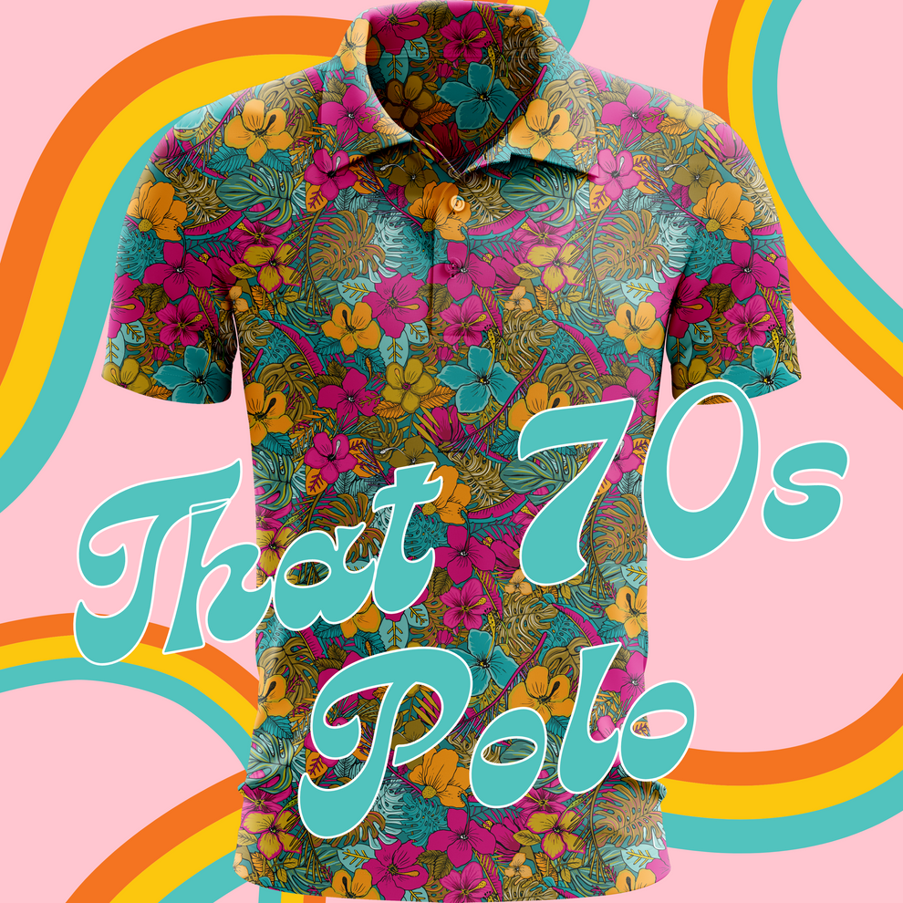 That '70s Shirt | Retro 70s Disco/Floral Golf Polo for Men – Lofty ...